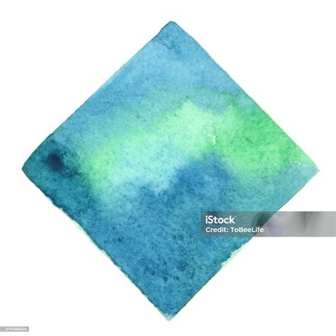 추상적 인 에메랄드 녹색과 깊은 파란색 사각형 수채화 손 페인팅 배너 장식 Film Festival에 대한 스톡 벡터 아트 및 기타 이미지 Film Festival