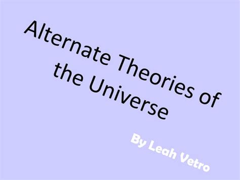 The Bubble Theory Ppt