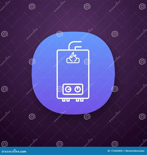 Gas Water Heater App Icon Stock Vector Illustration Of Bathroom 175563890