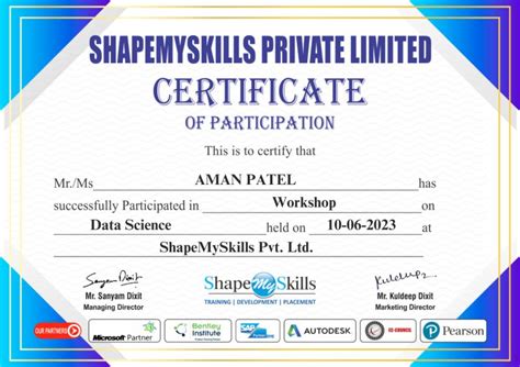 aman patel on linkedin datascience workshopcompletion