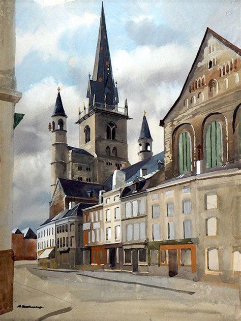 Бельгия Городской пейзаж 1930 е Серебряков Александр Борисович 1907 1995 сын художницы З