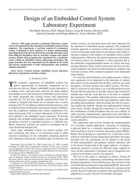 Pdf Design Of An Embedded Control System Laboratory Experimenterives