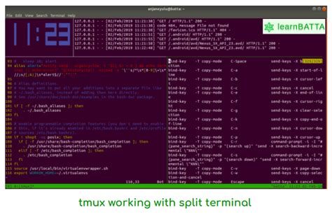Tmux Working With Split Terminal Learnbatta