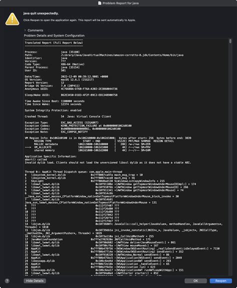 Macos V121 X86 Java Quit Unexpectedly · Issue 435 · Corretto