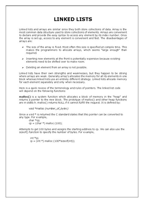 unit 2 linked list linked lists linked lists and arrays are similar