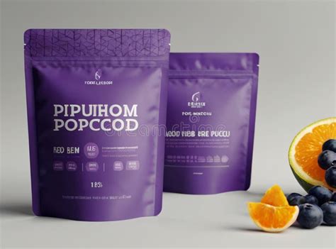 Food Supplement Pouch Packaging Mockup Stock Illustration