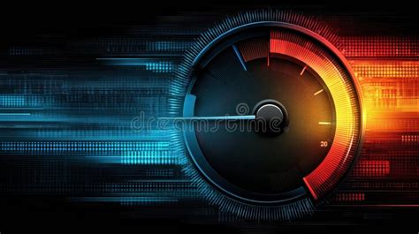 Fuel Gauge Design Featuring Glowing Warning Indicators In Dark Energy