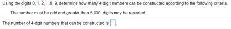 Solved Using The Digits 0 1 2 8 9 Determine How Many