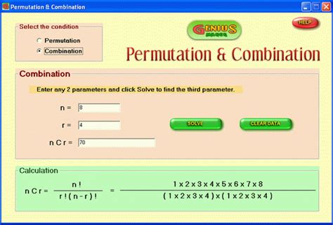 Permutation And Combination Software Educational Mathematics Software