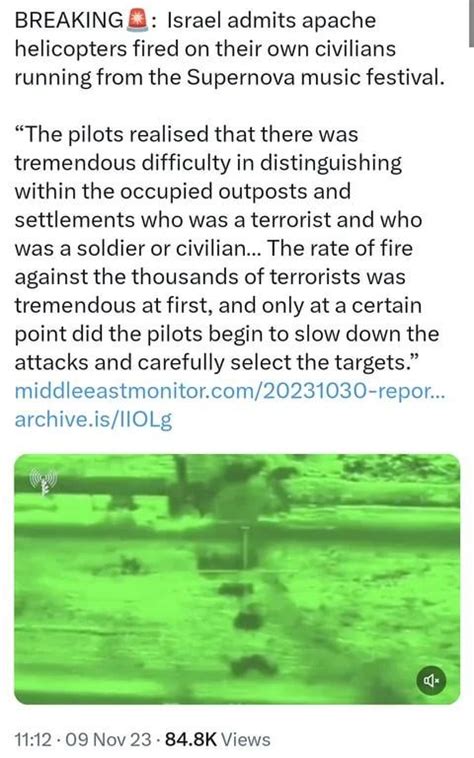 🚨 israel admits apache helicopters fired on their own civilians