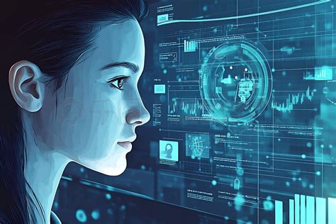 Cyberai数字艺术 Cyber Security3d渲染现代科技风商务女性技术专家全息屏幕数据分析插画 Ai平面元素免费下载 Png格式 4032像素 编号71723774 千图网