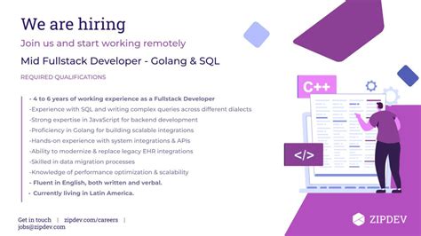 Hiring Fullstackdeveloper Sql Javascript Golang Softwaredevelopment Zipdev