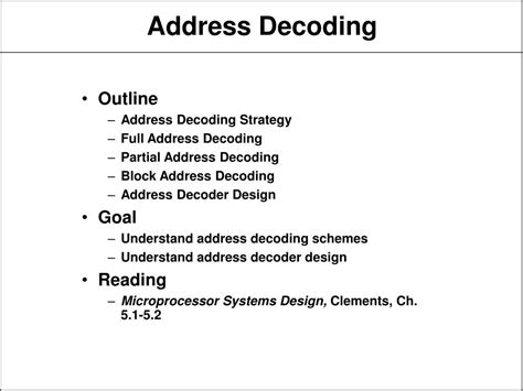 PPT Address Decoding PowerPoint Presentation Free Download ID 144760