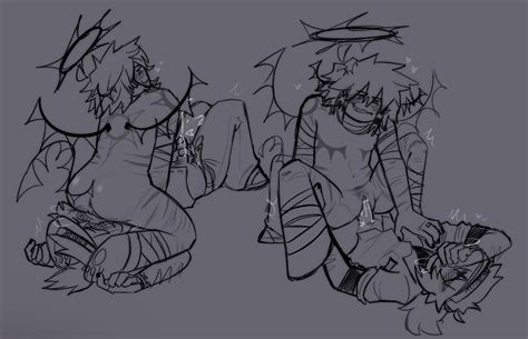 Rule 34 Androgynous Bigolraccoon Black Undershirt Body Scars Button