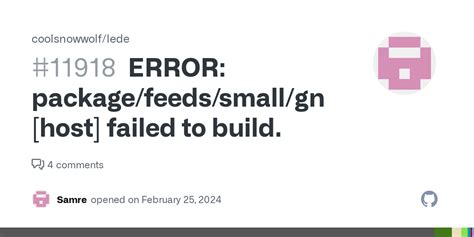 Error Packagefeedssmallgn Host Failed To Build · Issue 11918