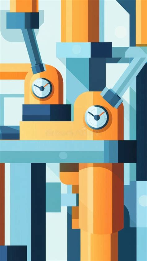 Assembly Line With Product Quality Control Symbols Flat Design Illustration Stock Image Image