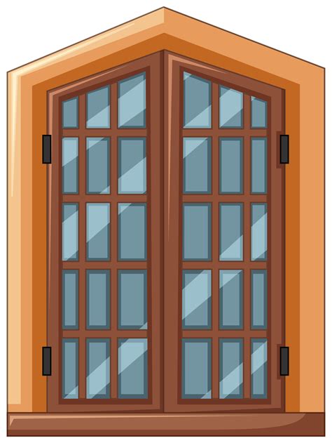 Window Design With Wooden Frame Vector Art At Vecteezy
