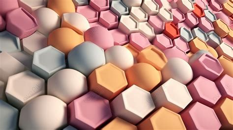 크림 같은 육각형 기하학적 벽지의 생생한 3d 장난감 모양 추상 파스텔 배경 크림 3d 배경 크림 벽지 배경 장난감 배경 이미지 Hd 크림 3d 크림 벽지