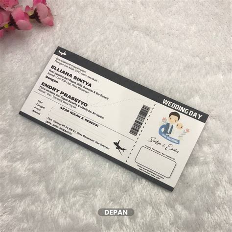 Jual Undangan Pernikahan Boading Pass Unik Bahan Tebal Bc Tik 210gr Shopee Indonesia