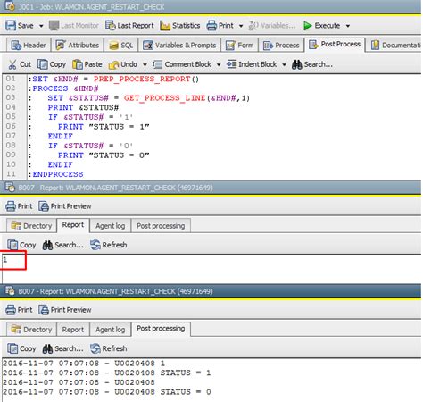 Sql Job Prepprocessreport In Post Process Automic Workload Automation