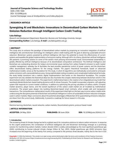 Pdf Synergizing Ai And Blockchain Innovations In Decentralized Carbon Markets For Emission