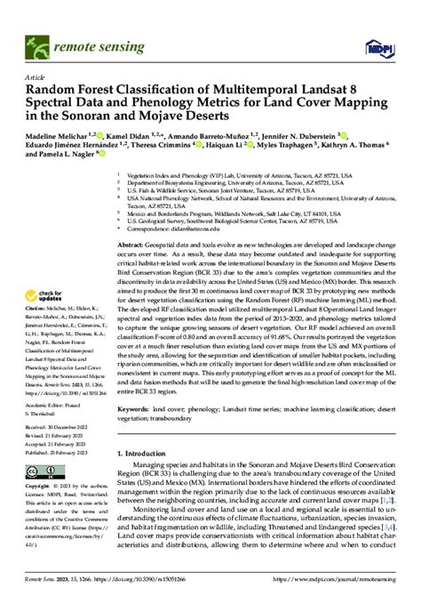 pdf random forest classification of multitemporal landsat 8 spectral