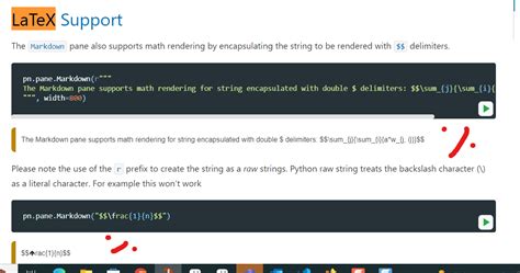 Markdown Reference Guide Does Not Render LaTeX Issue 5132 Holoviz