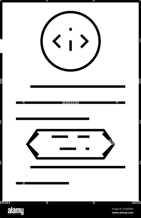 software documentation line icon vector illustration stock vector image