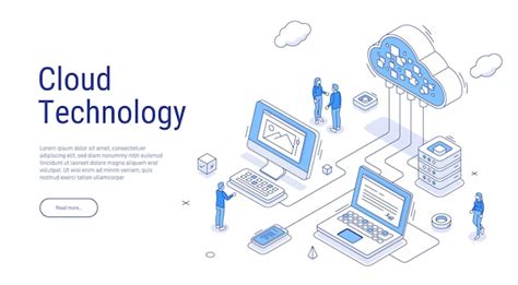 Premium Vector Cloud Storage Isometric Computer Service Technology Network Infrastructure Data