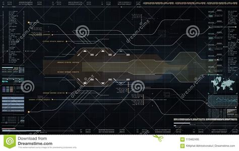 hi tech user interface head up display with digital data information stock illustration