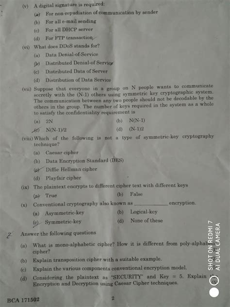 Network Security And Cryptography Question Paper Question Paper Network Security And