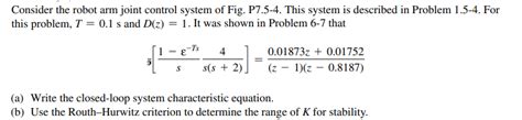 Consider The Robot Arm Joint Control System Of Fig