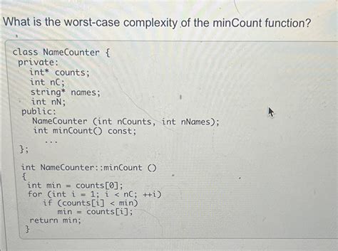 Solved What Is The Worst Case Complexity Of The Mincount