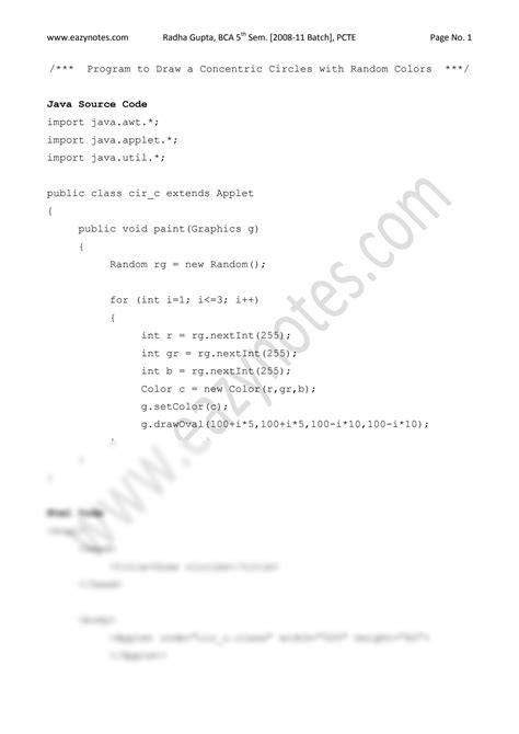 SOLUTION Java Program To Draw A Concentric Circles With Random Colors Studypool