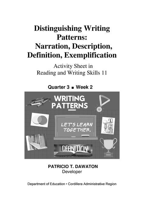 Passed 1657 13 21 Melcs Dep Ed Car Ro Distinguishing Writing Patterns Narration Description