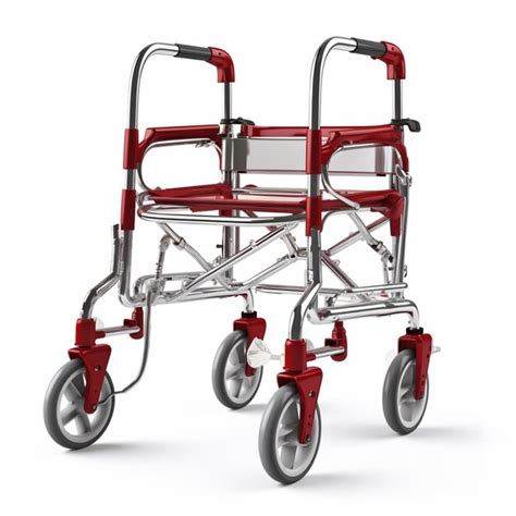 Premium Ai Image A Close Up Of A Red And Silver Walker With Wheels