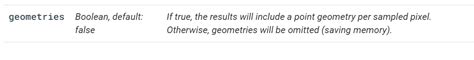 python ee image sampleregions what does the geometries parameter do