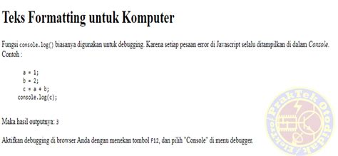 Belajar Html 6 Text Formatting Di Html