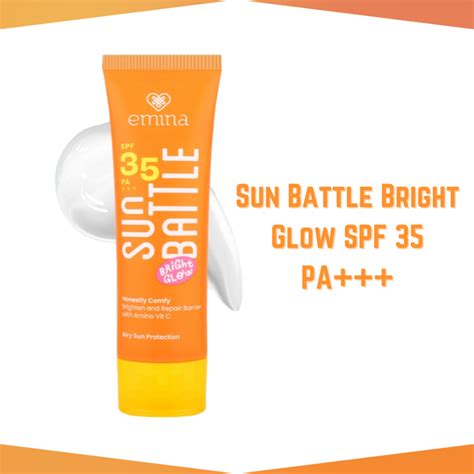 Jual Emina Sun Battle Bright Glow SPF 35 PA+++/Tabir Surya | Shopee ...