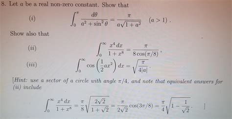 let a ﻿be a real non zero constant show that i
