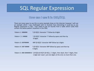 RPG Sql Regular Expression PPTX