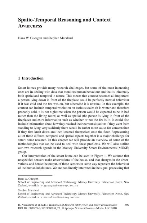 Pdf Spatio Temporal Reasoning And Context Awareness
