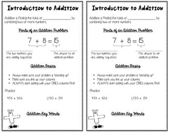 Addition Math Notebook By Mrs Martinson TPT