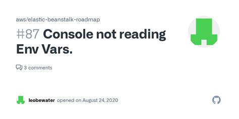 Console Not Reading Env Vars · Issue 87 · Awselastic Beanstalk