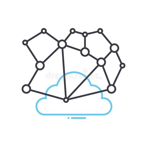 Cloud Network Line Icon Outline Symbol Vector Illustration Concept Sign Stock Vector