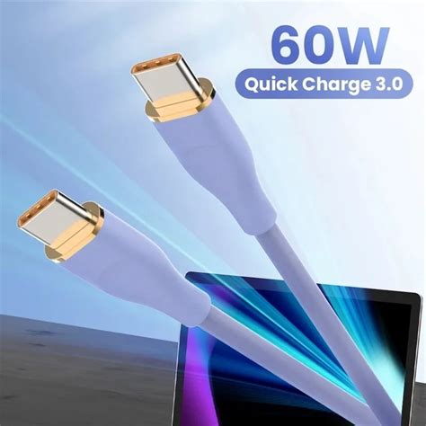 Pd W Type C To Type Fast Charging Cable Liquid Silicone Mobile Laptop Pd Charging Cable And