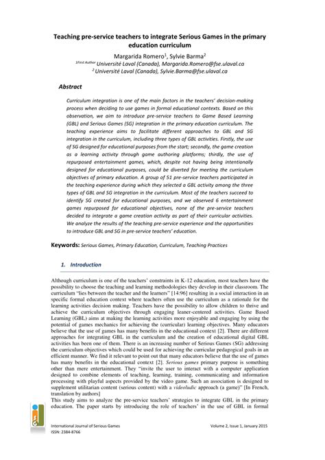 Pdf Teaching Pre Service Teachers To Integrate Serious Games In The