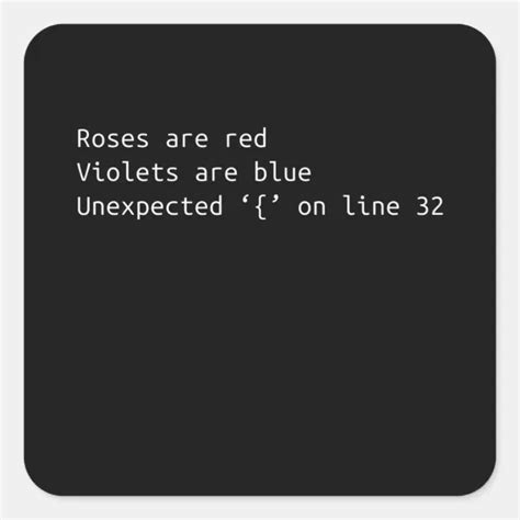 Funny Programmer Coding Poem Coding T Square Sticker Zazzle