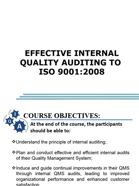 Iqa Training 9001 2008 Pdf Audit Internal Audit
