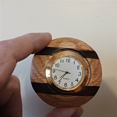 Tiny Small Wood Clock Tiny Office Clock Fridge Magnet Clock Stove Clock Small Wood Clock